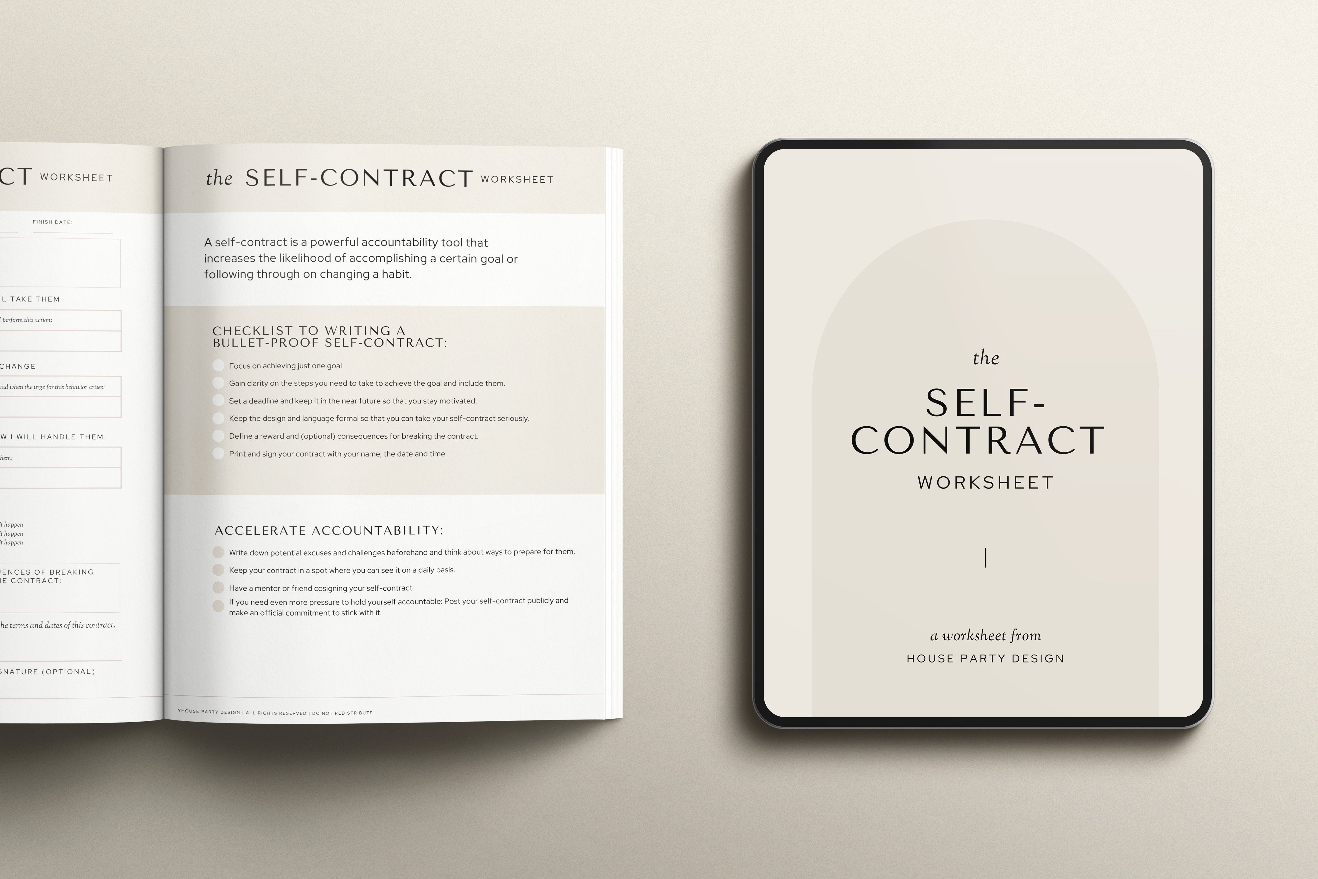Workbook - Self Contract – House Party Design